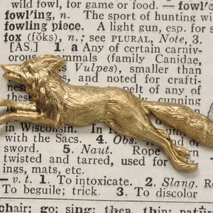 Gold FOX Jewelry Embellishment. Raw Brass Stamping Made in US. 47mm X ...