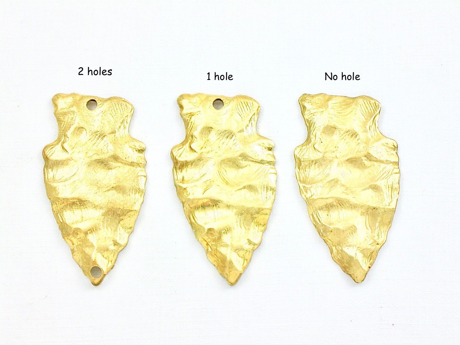 3 Large Gold ARROWHEAD Pendants or Connector. Raw Brass - Etsy