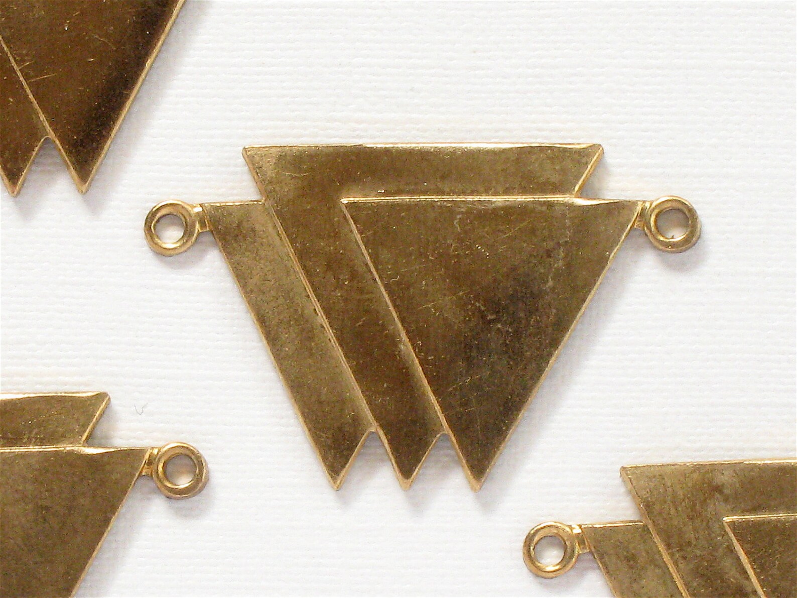 2 Gold TRIANGLE Geometric Jewelry Pendant. Raw Brass Stamping | Etsy