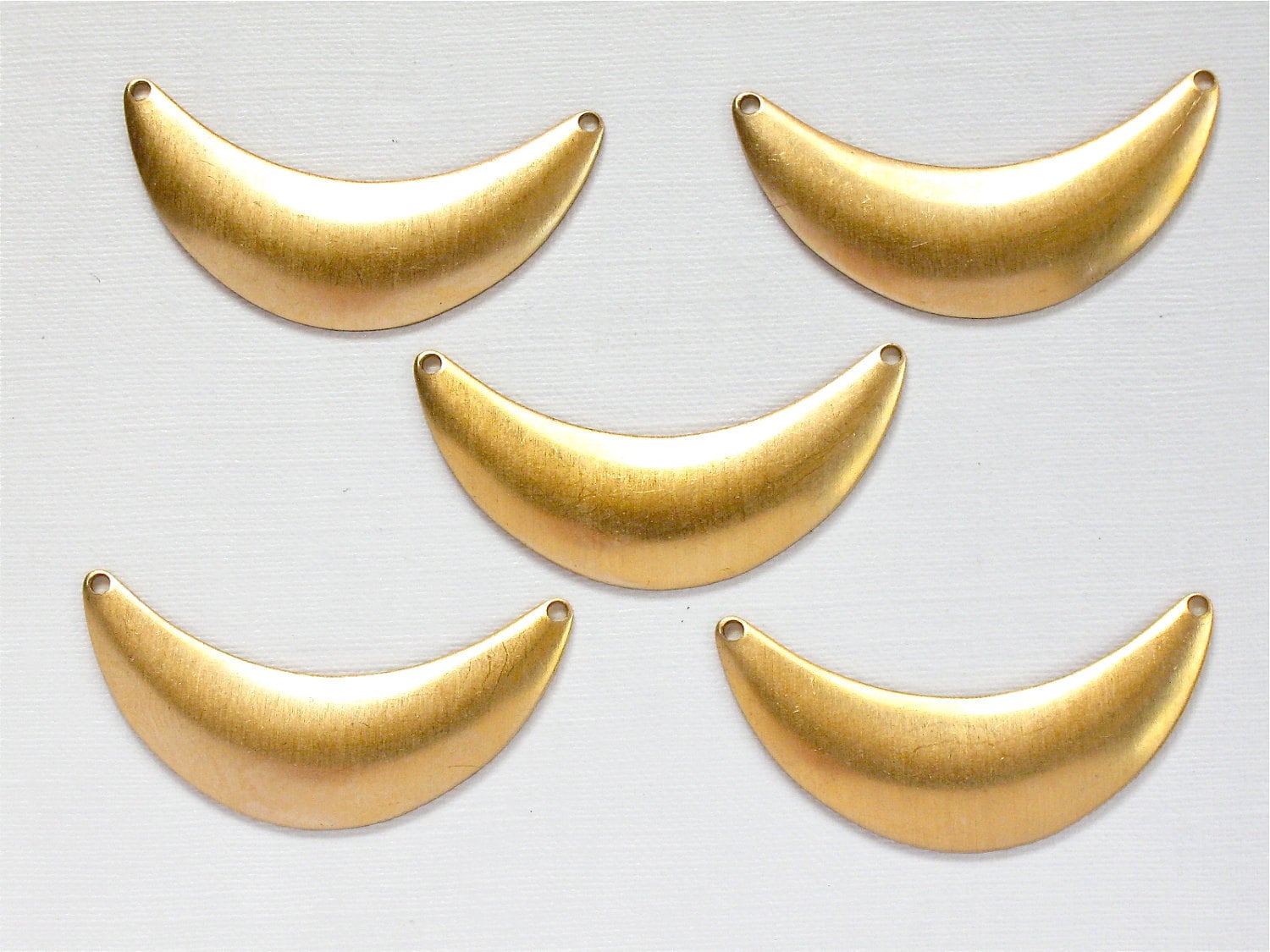 6 Gold Crescent Geometric Jewelry Pendant. Raw Brass Stamping | Etsy