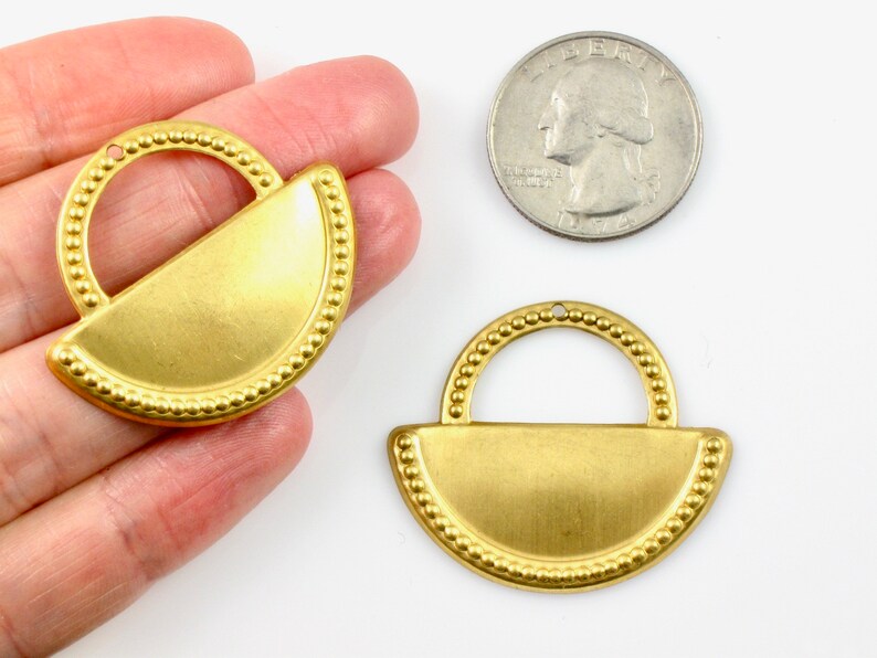 6 Half Circle Geometric Gold Jewelry Pendant or Earring Drops. | Etsy