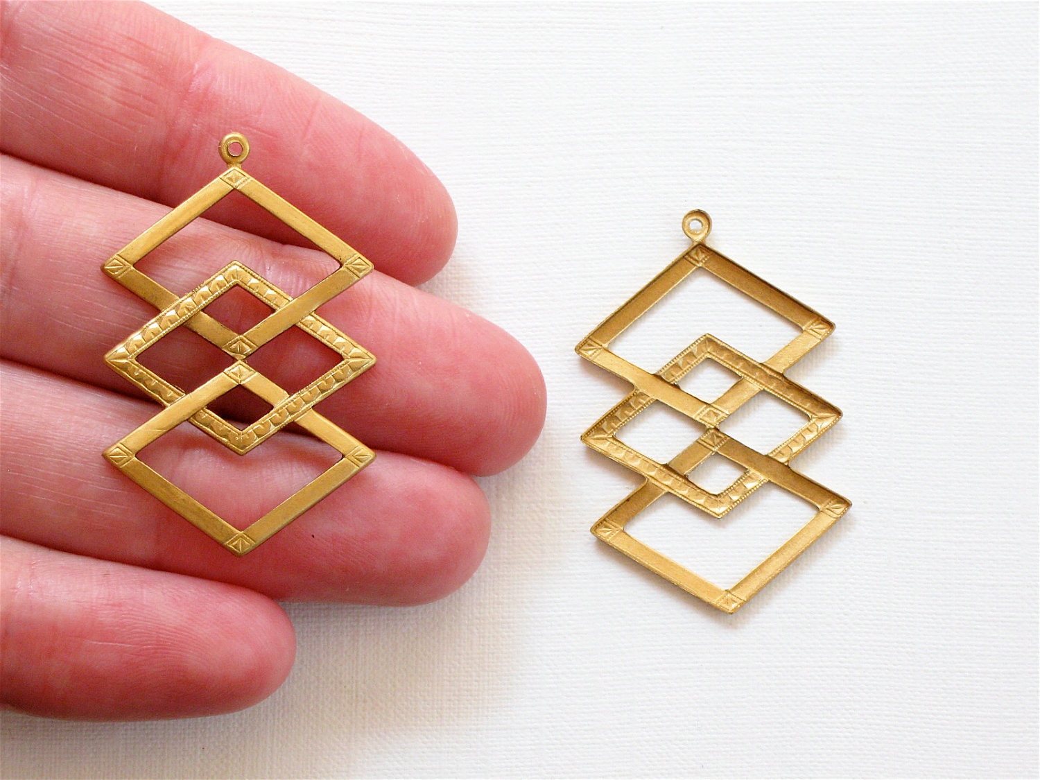 6 Diamond CHEVRON Shaped Jewelry Pendants or Earring Drops. | Etsy