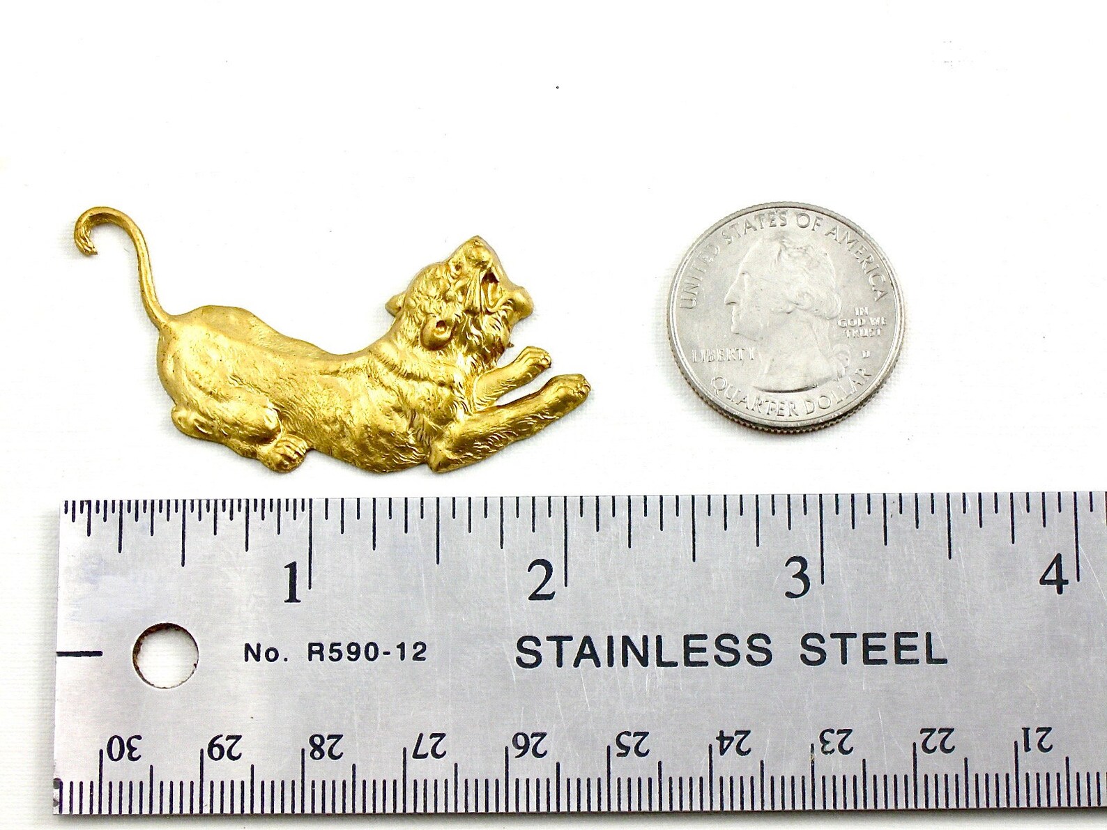 Brass TIGER LION Jewelry Embellishment Stamping. Over 2 Inches - Etsy