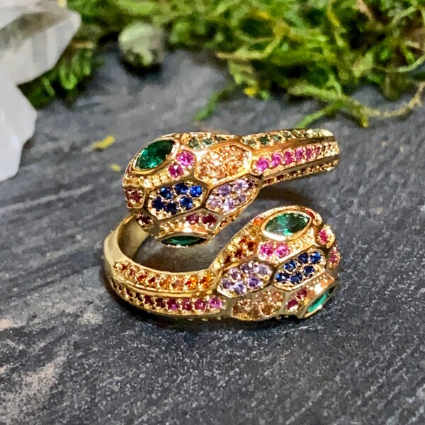 Emerald Snake Ring - Etsy
