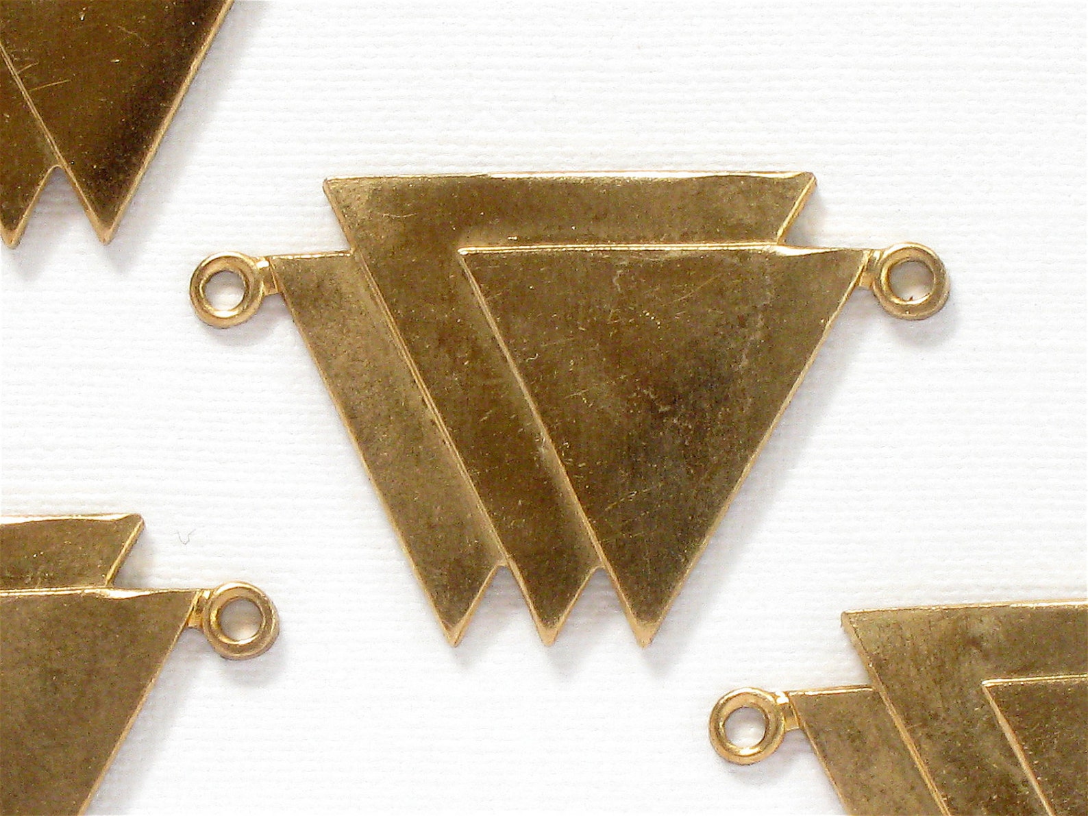 2 Gold TRIANGLE Geometric Jewelry Pendant. Raw Brass Stamping | Etsy