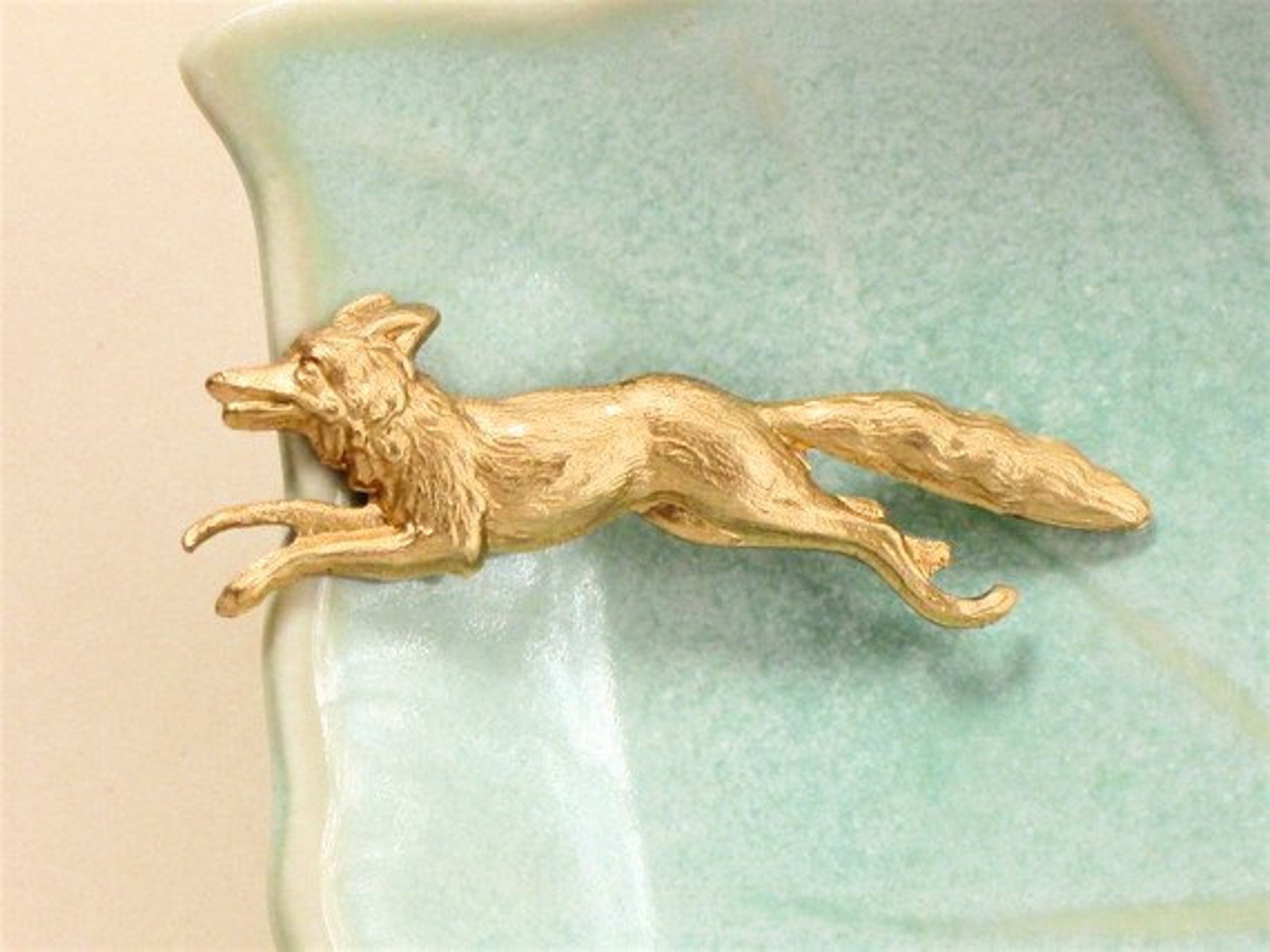 Gold FOX Jewelry Embellishment. Raw Brass Stamping Made in US. | Etsy