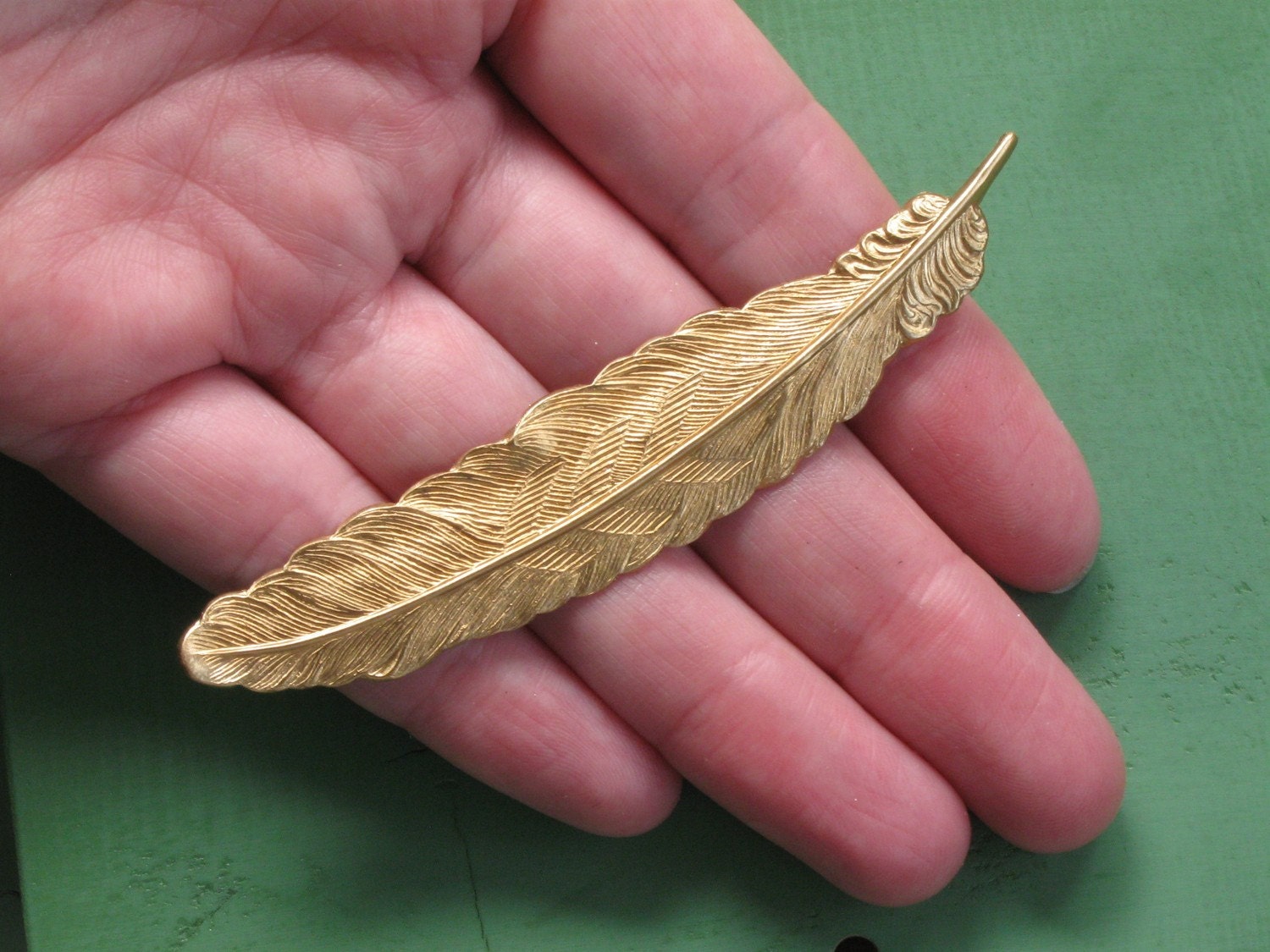 As-is SALE 2 Large Bright Silver FEATHER Jewelry Embellishment | Etsy