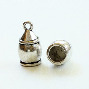 4 Large Cord End Cap Beads With Loop. 7mm Inside Diameter (ec6as) - Etsy