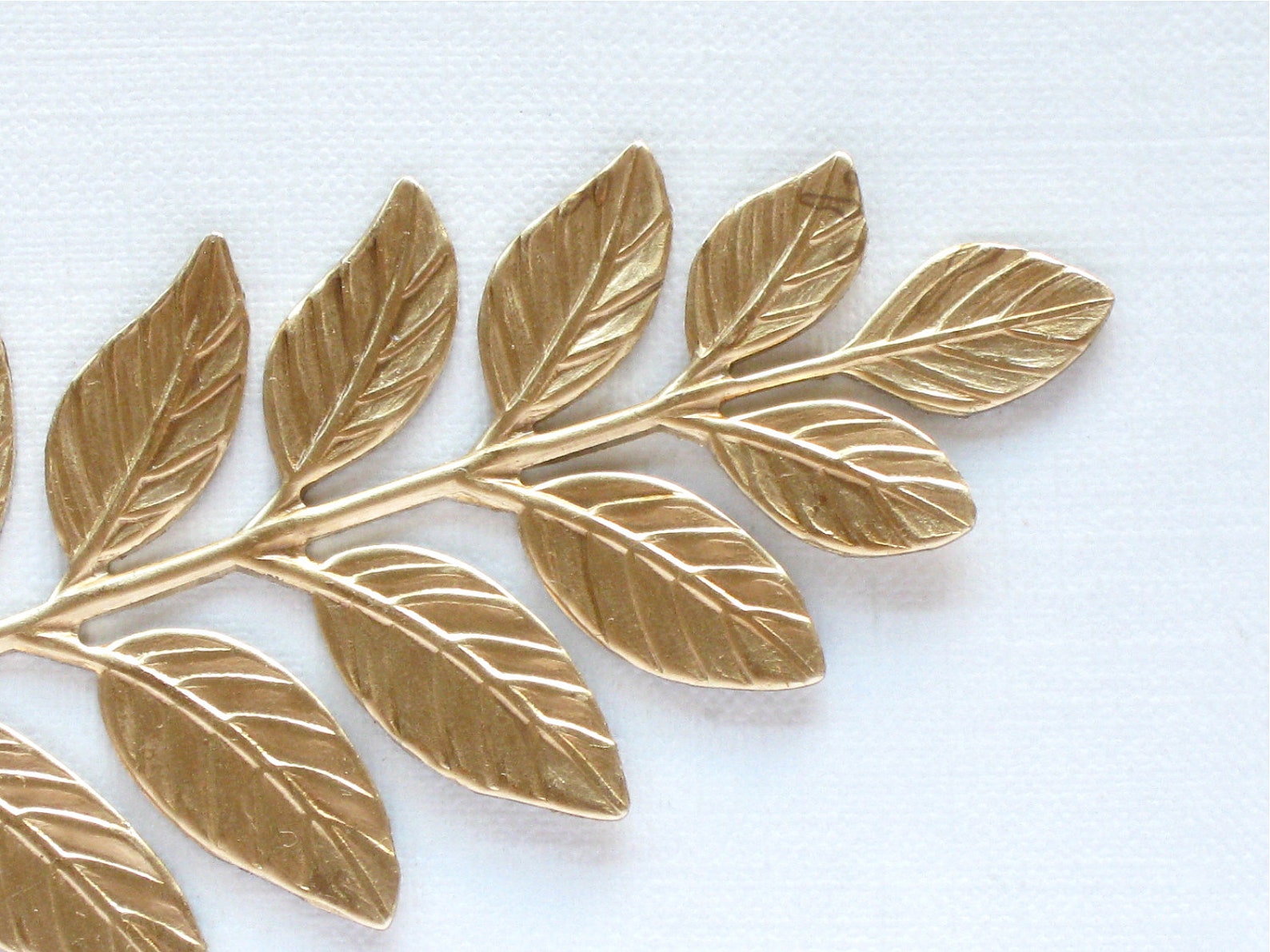 2 Large and Long Gold LAUREL LEAF Jewelry Embellishment. Raw | Etsy