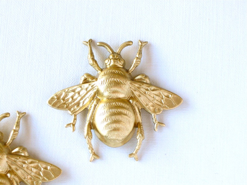 Large Brass BEE Jewelry Embellishment . Raw Brass Stamping | Etsy