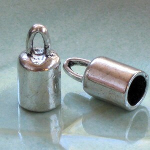 50 Large Cord Jewelry End Caps With Loop. 4.8mm Inside Diameter (ec1as ...