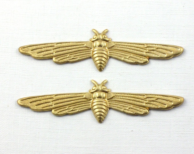 Large Brass BEE Jewelry Embellishment . Raw Brass Stamping Made in the ...