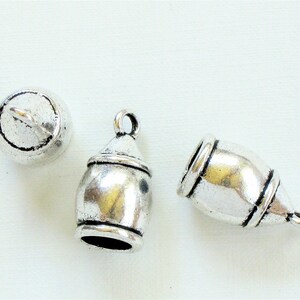 4 Large Cord End Cap Beads With Loop. 7mm Inside Diameter (ec6as) - Etsy