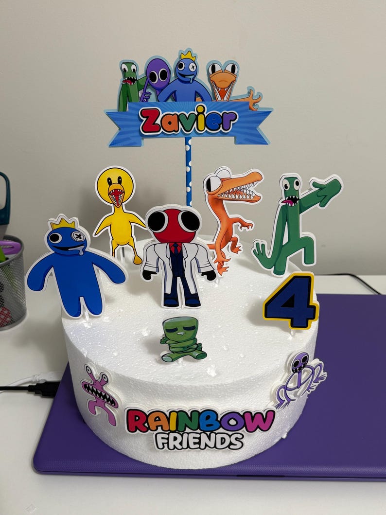 Rainbow Friends Cake Topper - Etsy