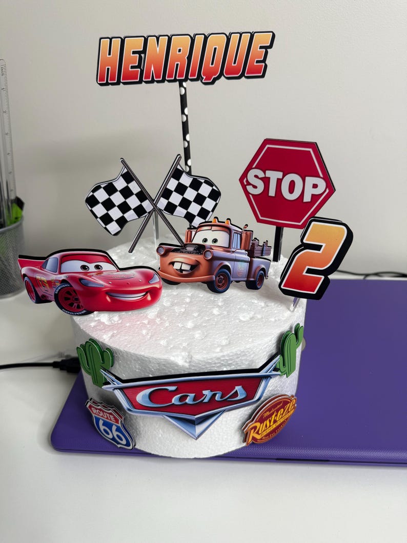 Cars Cake Topper - Lightning Mcqueen Cake Topper - Etsy