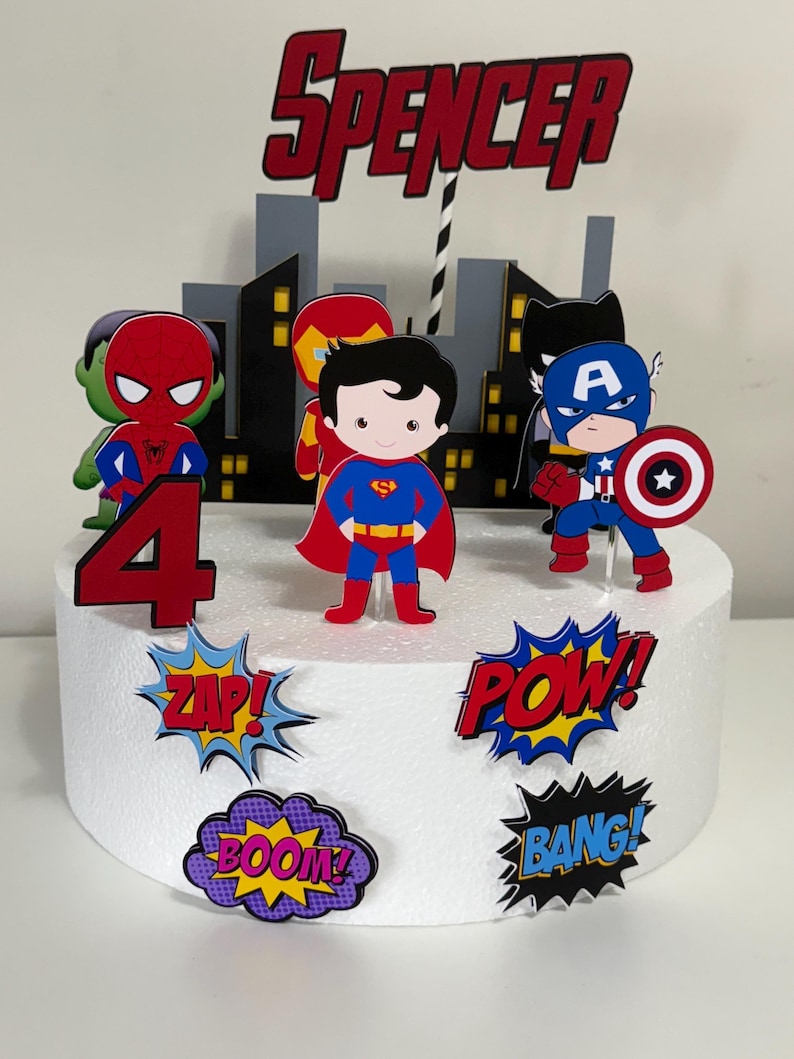 Super Hero Cake Topper - Etsy