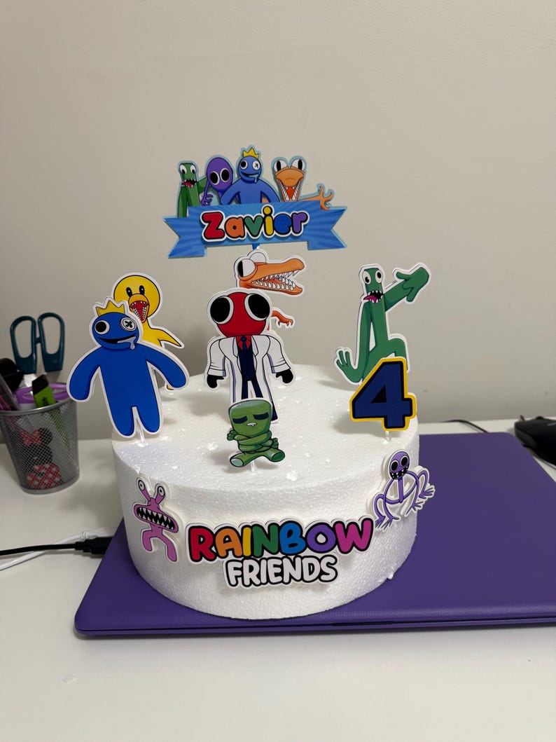 Rainbow Friends Cake Topper - Etsy