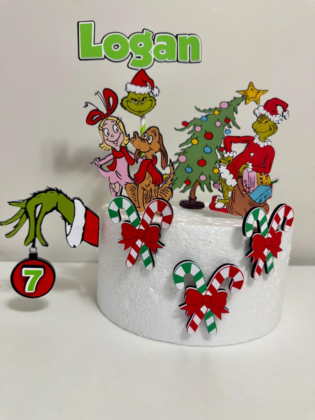Topo De Bolo De Natal - Topo Do Grinch - Etsy