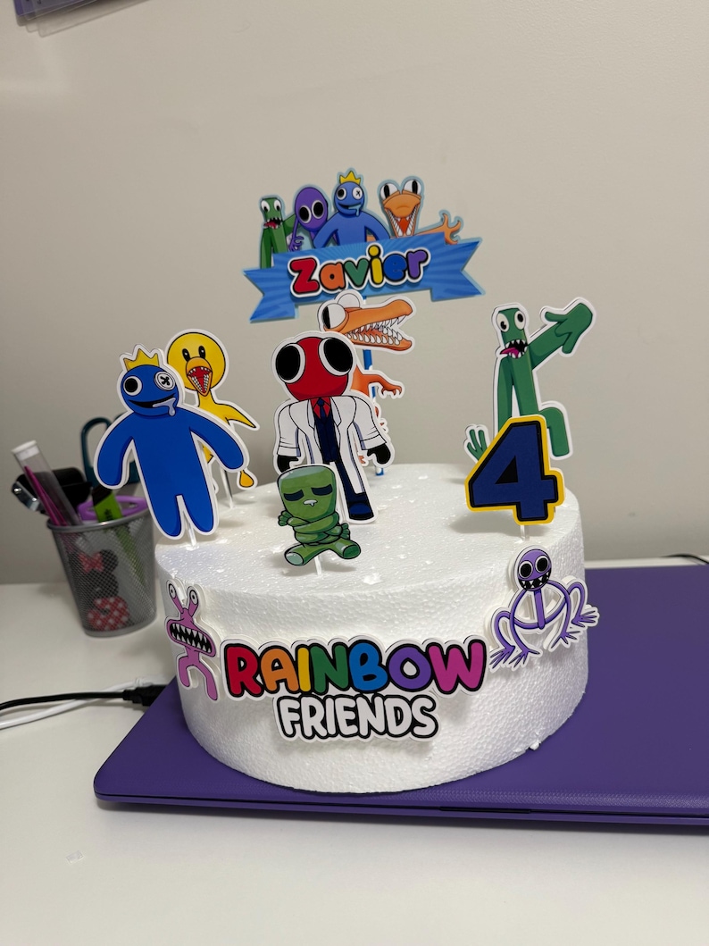 Rainbow Friends Cake Topper - Etsy