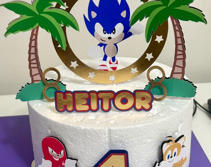 Personalized Sonic Cake Topper – Birthday Party Decorations - Etsy Canada