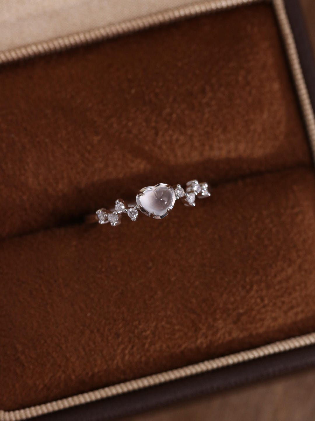 Heart-shaped Ice Jade 18K Yellow Gold Ring,stars Engagement Rings ...