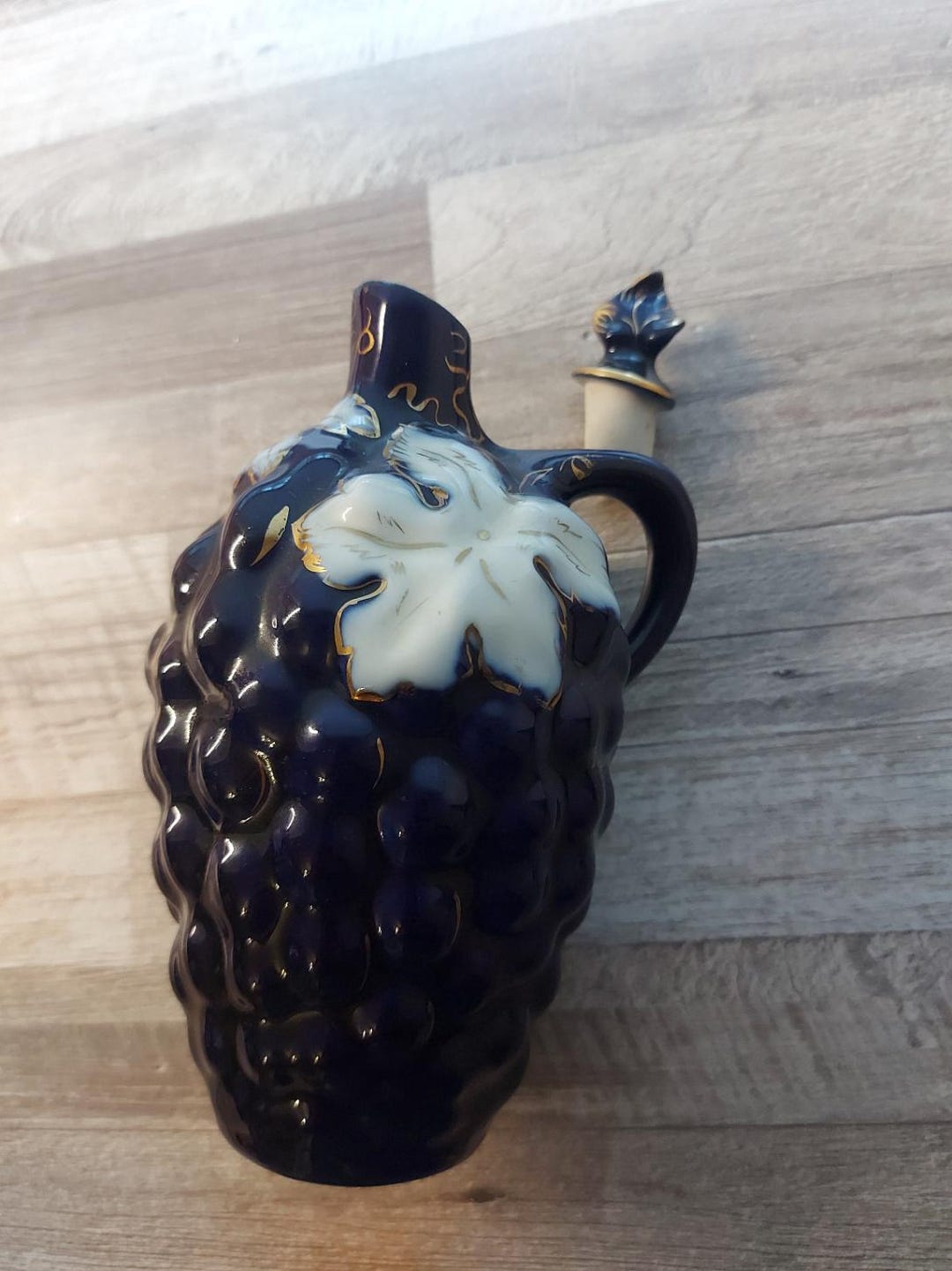 Old Carafe, Porcelain 1960 Cobalt Grape Shade Hand Painted Carafe - Etsy