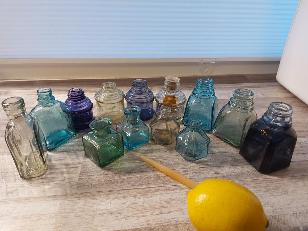 Antique Glass Inkwell Sets Vintage Writing Pen Pot Timeless Elegance ...