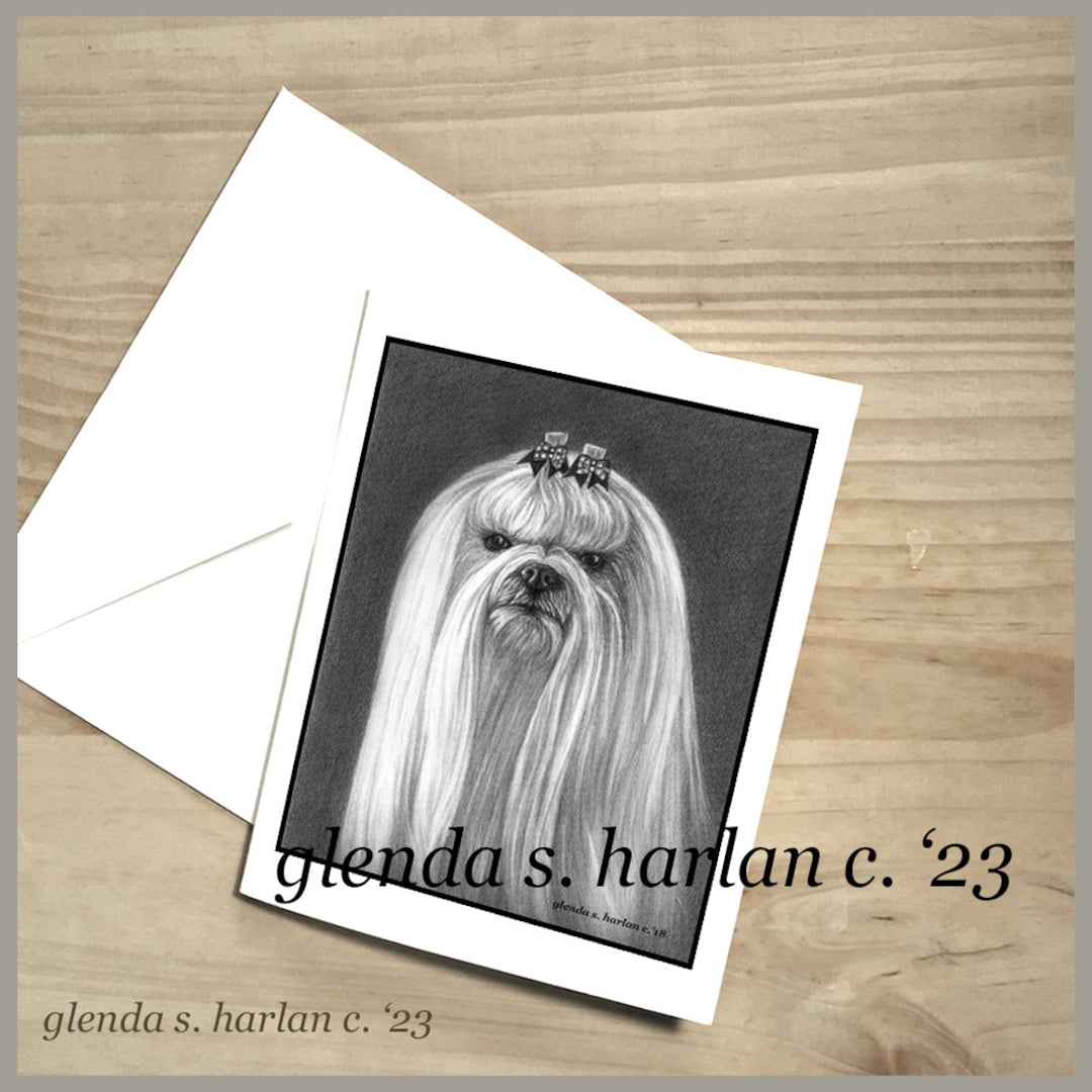 Maltese Dog Note Cards Fine Art Drawing Dog Lover Gift Stationary - Set ...