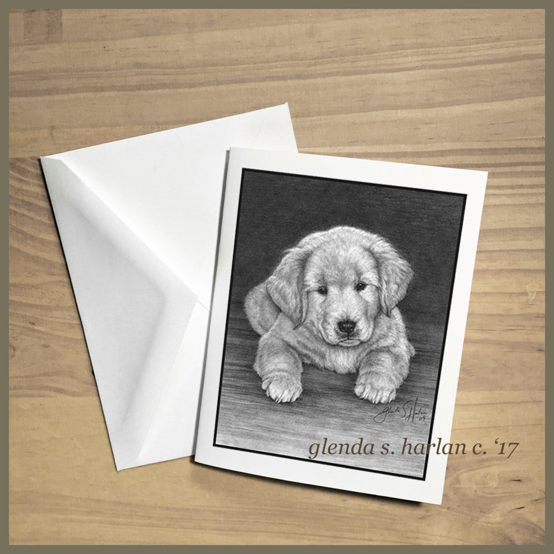 Golden Retriever Puppy Note Cards Fine Art Dog Lover Dog Mom Gift ...