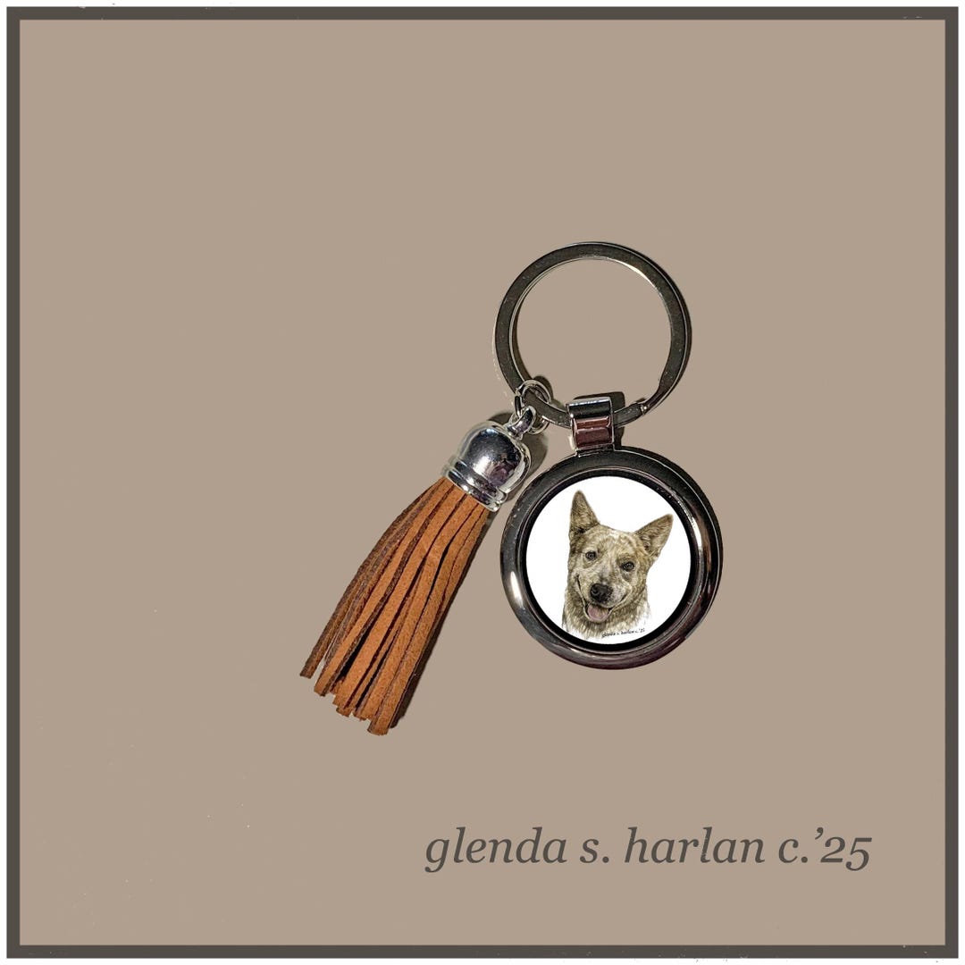Cattle Dog Key Ring Fine Art Drawing Key Chain Dog Lover Gift Dog. - Etsy