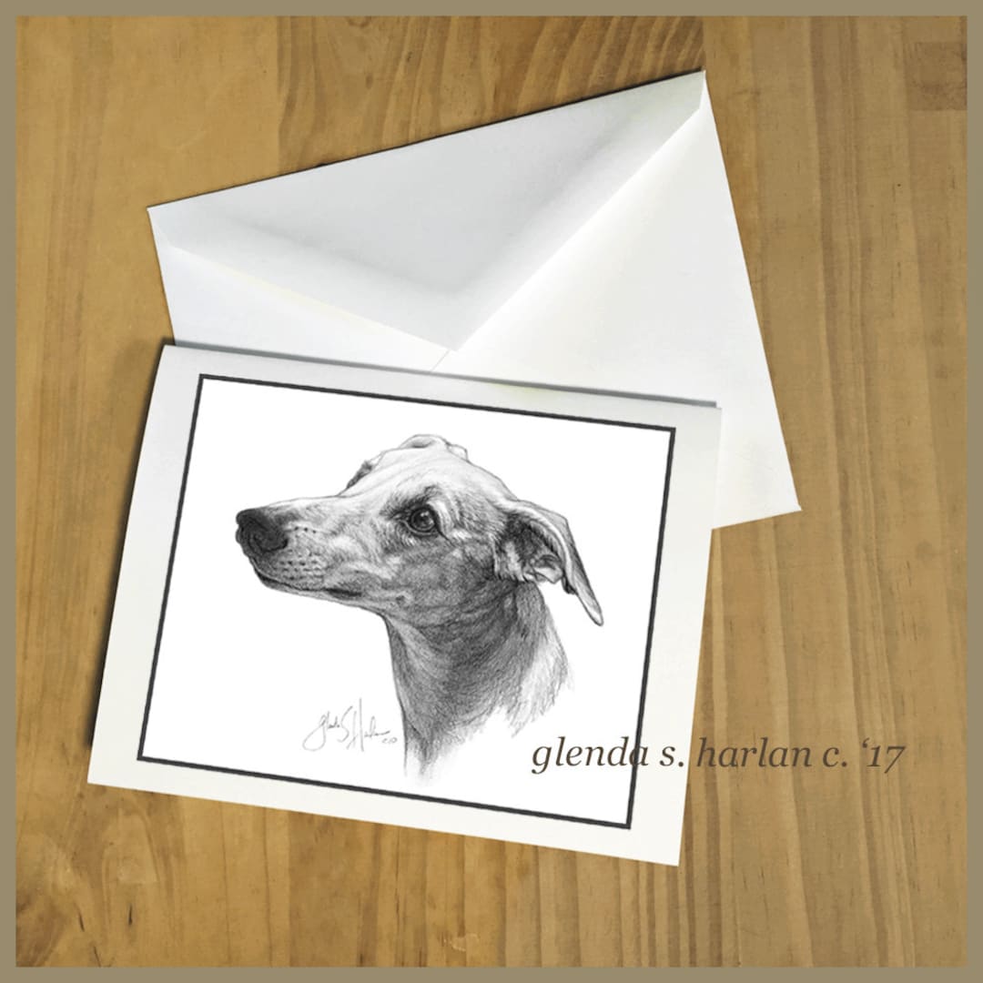 Whippet Dog Note Cards Dog Art Lover Dog Mom Gift - Set of Four or ...
