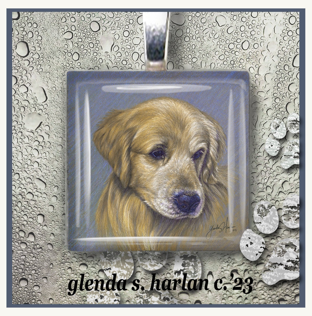 Golden Retriever Art, Glass Pendant - Dog Jewelry, Dog Mom Gift, Gift ...