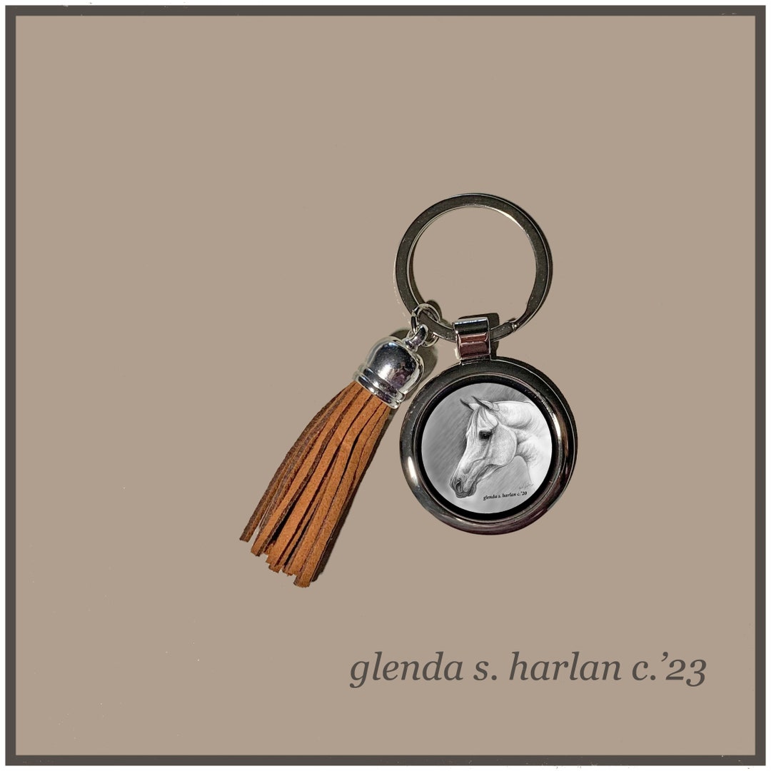 Arabian Horse Key Ring Fine Art Drawing Key Chain Arabian Horse Lover ...