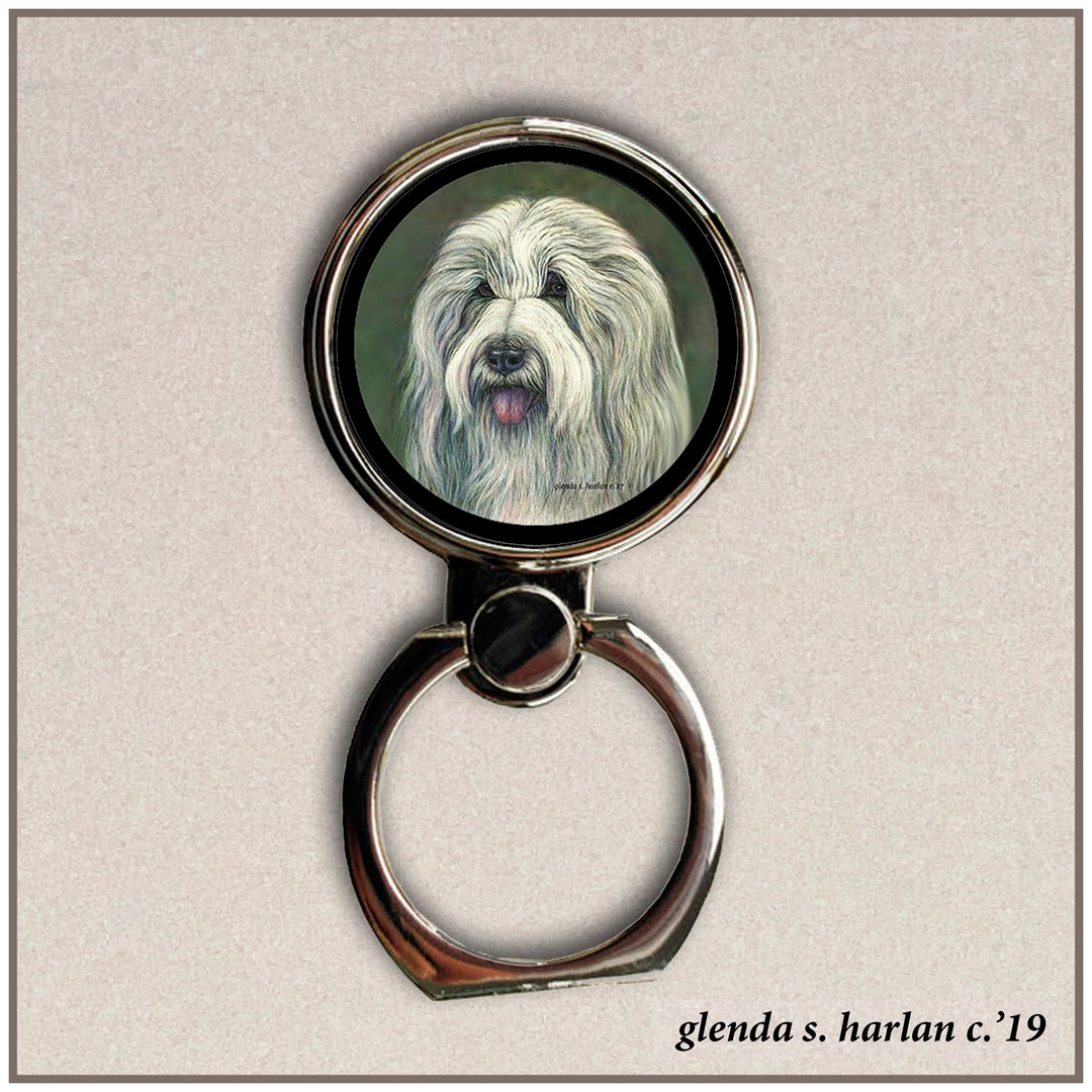 Bearded Collie Art, Phone Ring Stand, Finger Holder - Etsy