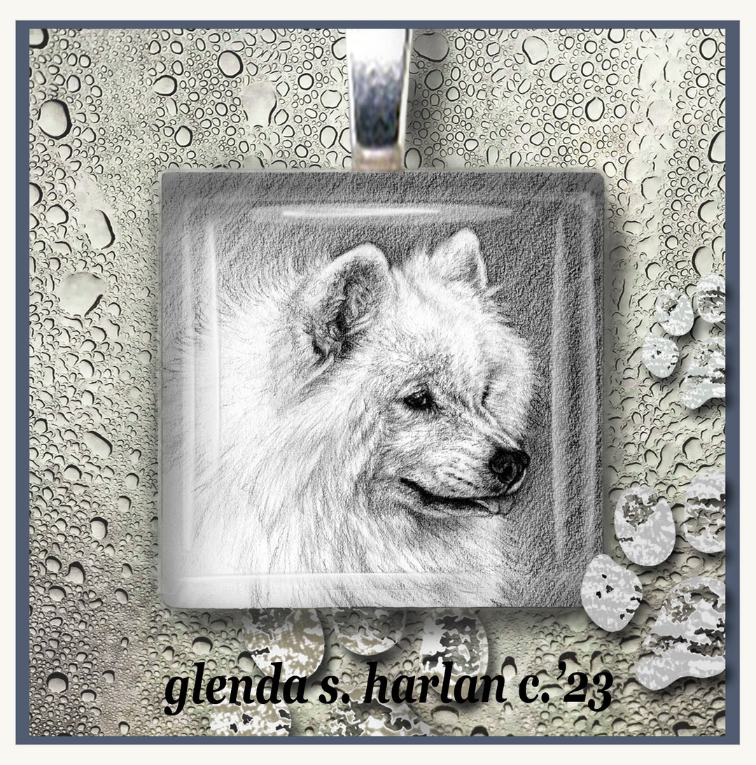 Samoyed Dog Art Glass Pendant - Dog Jewelry, Dog Mom Gift, Dog Gift for ...