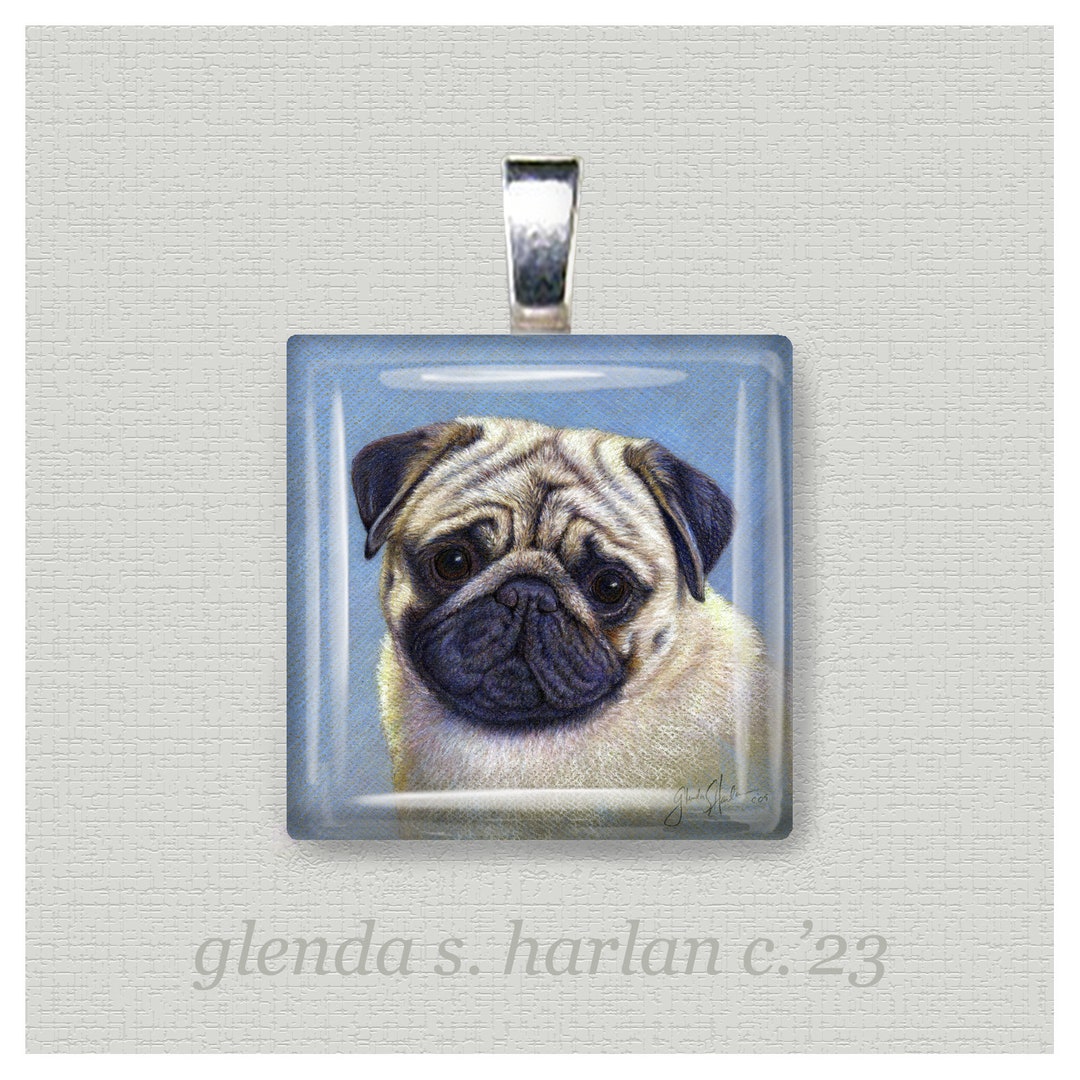 Pug Dog Glass Pendant - Dog Art Jewelry, Dog Mom Gift, Pug Lover, Gift ...