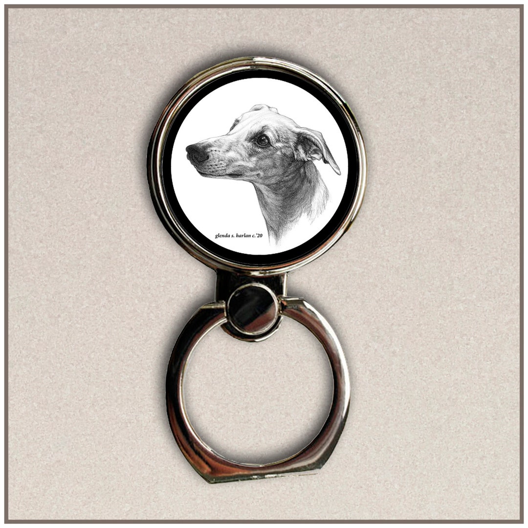 Whippet Hound Drawing, Phone Ring Stand, Finger Holder - Etsy