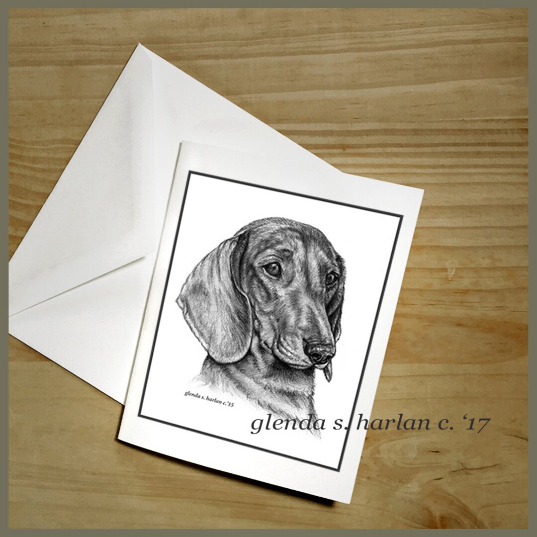 Dachshund Note Cards - Set of Four or Eight - Dachshund Art, Dog Lover ...