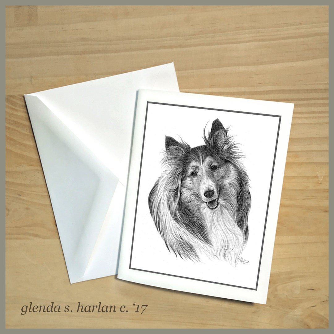 Sheltie Dog Note Cards Shetland Sheepdog Art Dog Mom Gift Sheltie Lover ...