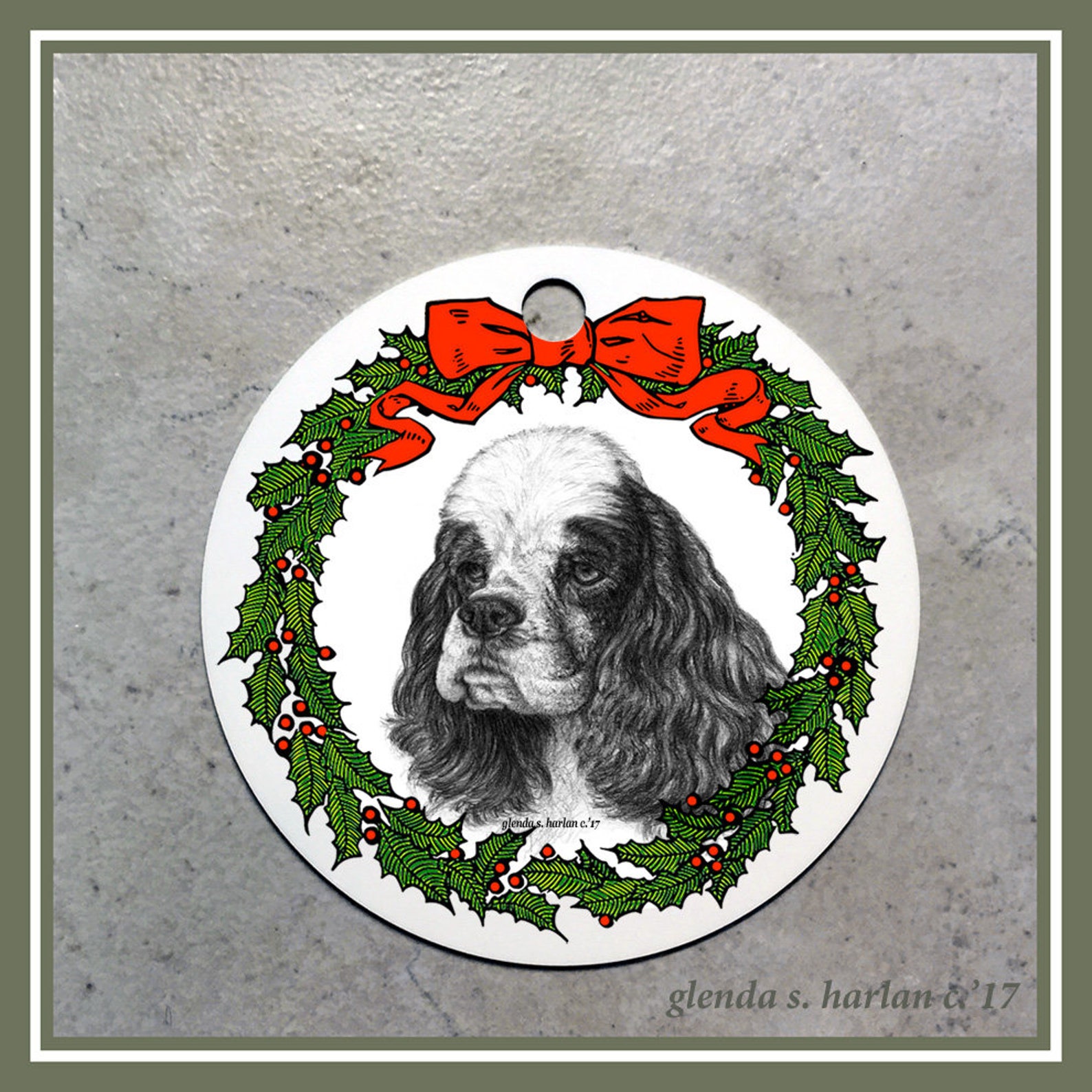 Cocker Spaniel dog christmas ornamentos cuatro diseños de - Etsy España