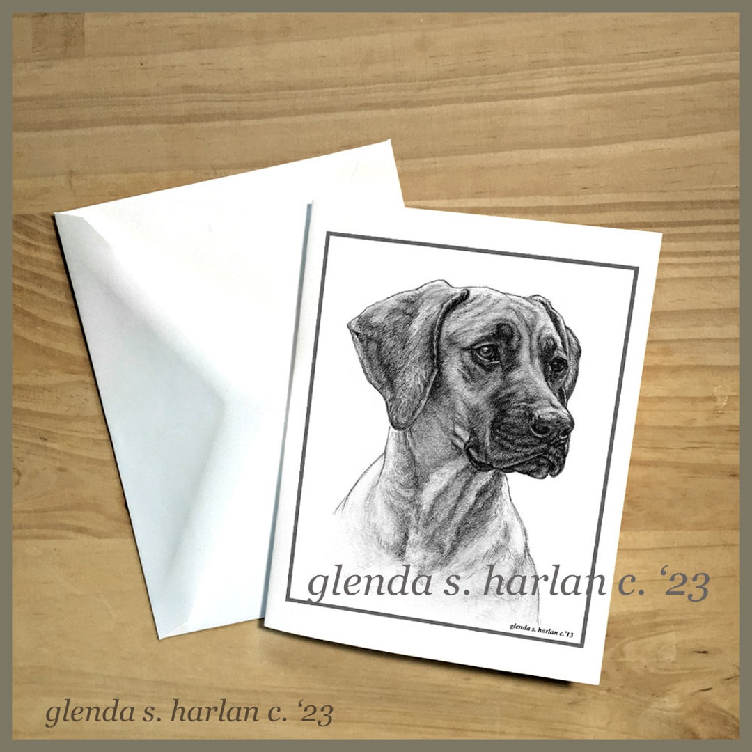 Rhodesian Ridgeback Note Cards Fine Art Drawing Dog Lover Gift - Etsy