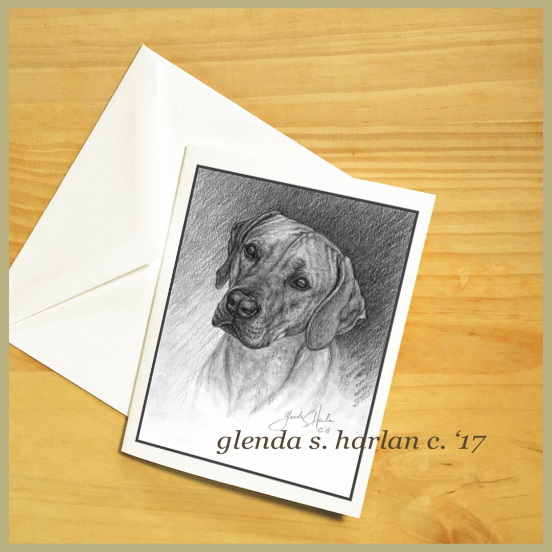 Rhodesian Ridgeback Note Cards Fine Art Drawing Dog Lover Gift ...