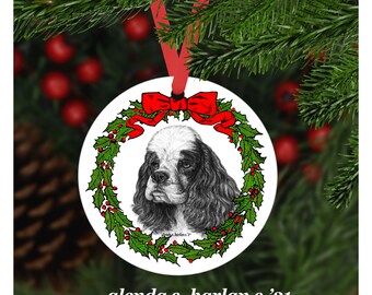 Cocker Spaniel Dog Bamboo Wood Christmas Ornament Cocker - Etsy