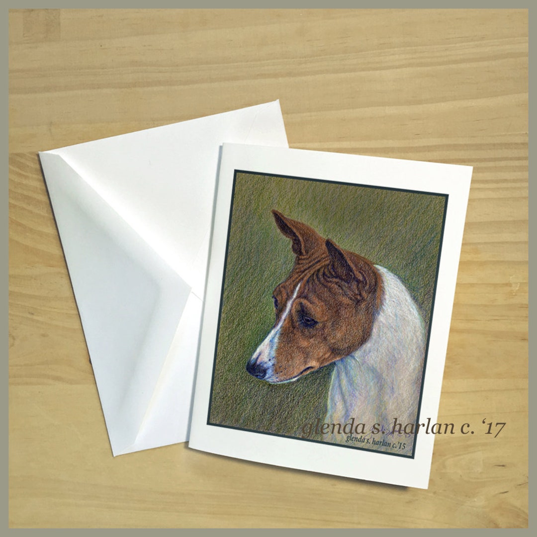 Basenji Fine Art Note Cards - Dog Stationary, Red Basenji Art, Dog Mom ...