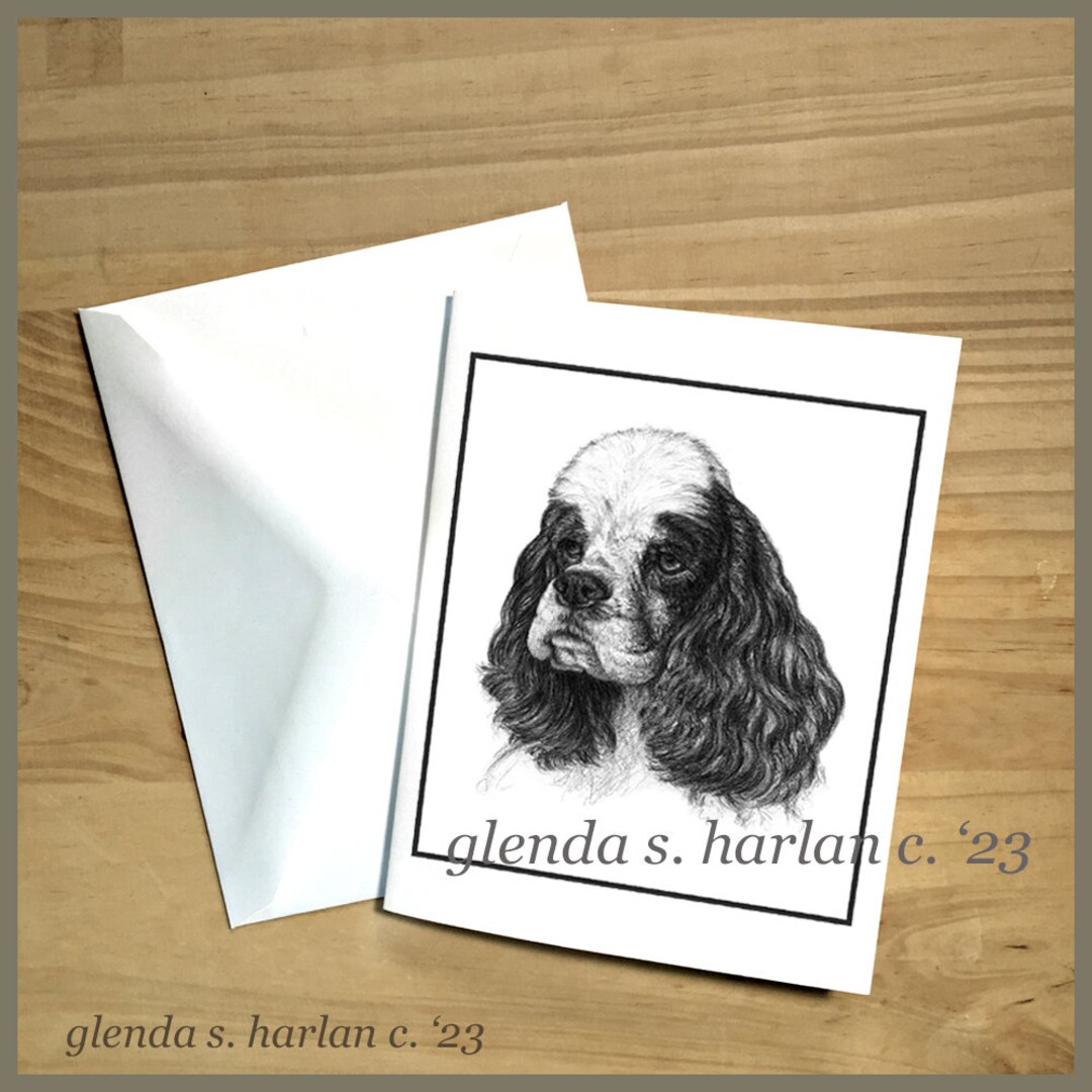 Cocker Spaniel Note Cards Fine Art Drawing Dog Lover Gift Party Cocker ...