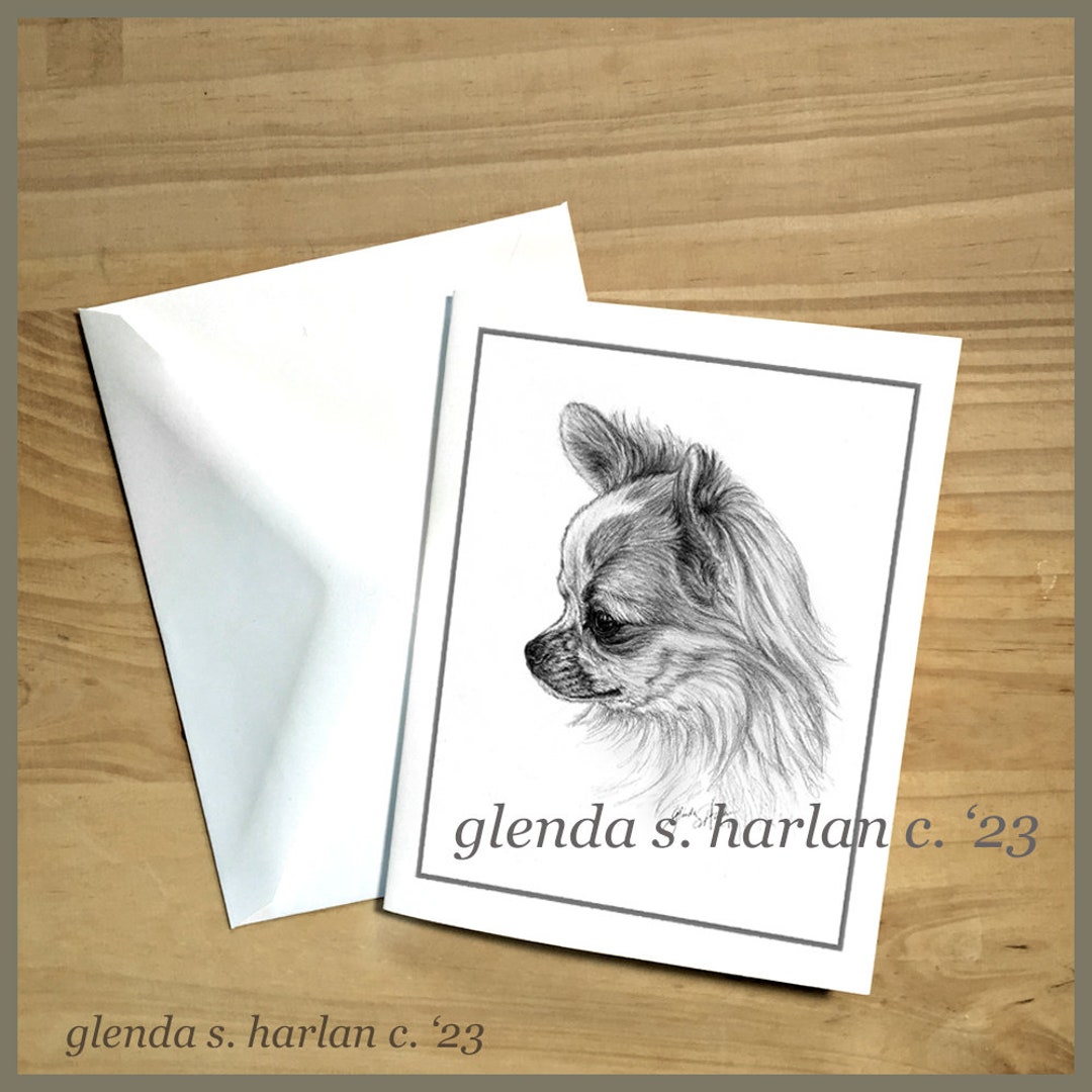 Chihuahua Dog Note Cards Fine Art Drawing Dog Lover Gift Dog Mom ...