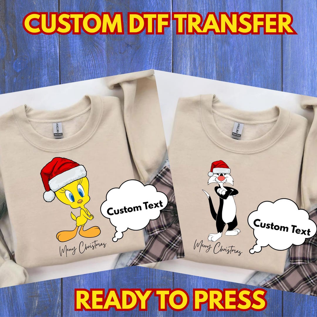 Tweety Christmas Iron on DTF Transfer | Cute Cartoon With Santa Hat ...