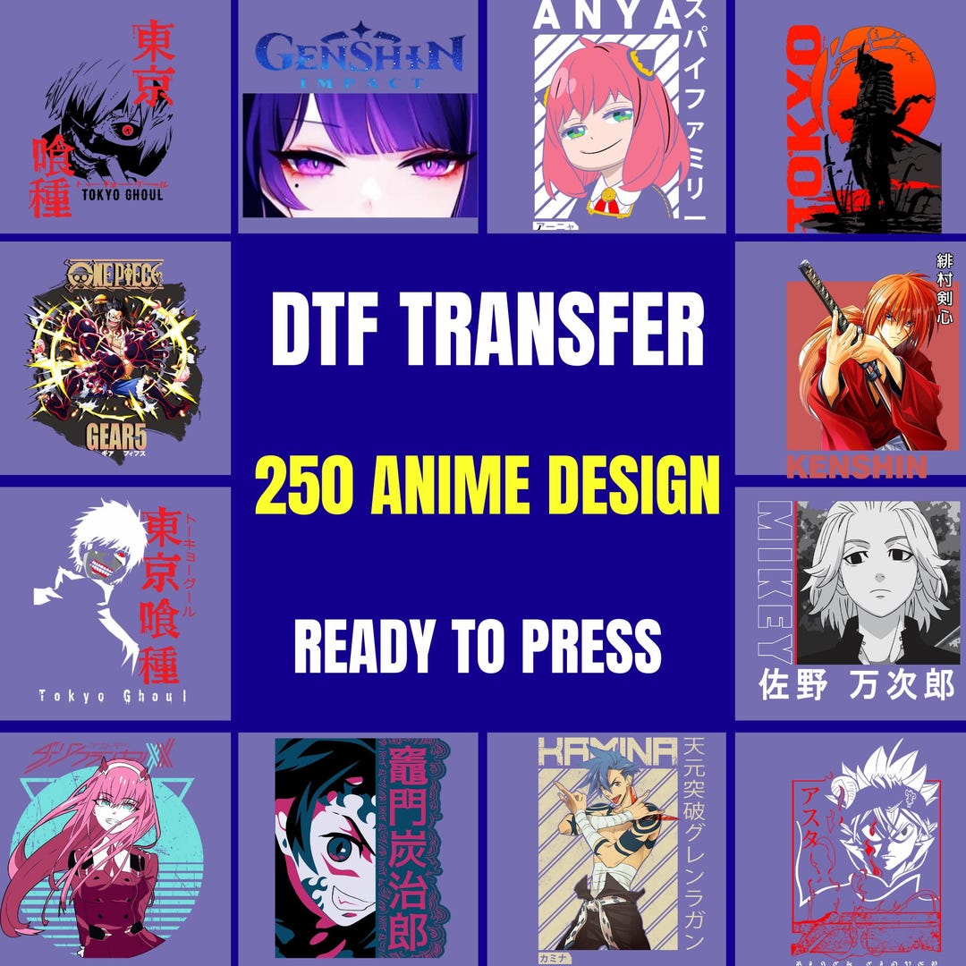 Cute Anime Iron on Dtf Transfer for Clothing, Kawaii Anime Ready to ...