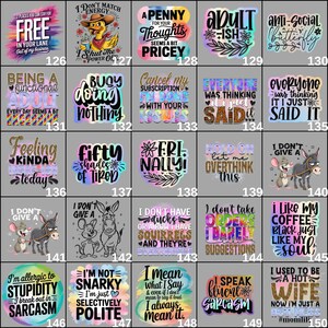 Sarcastic Quotes DTF Transfers Ready to Press for Tee Shirt Sweatshirt ...