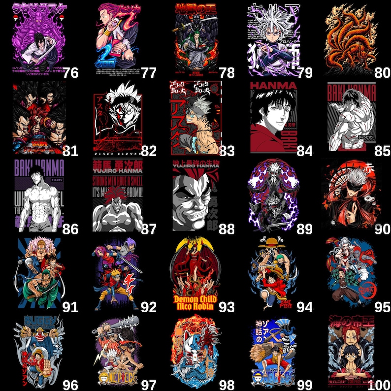 Legendary Anime Design Dtf Transfer | Bootleg Anime Iron on Ready to ...